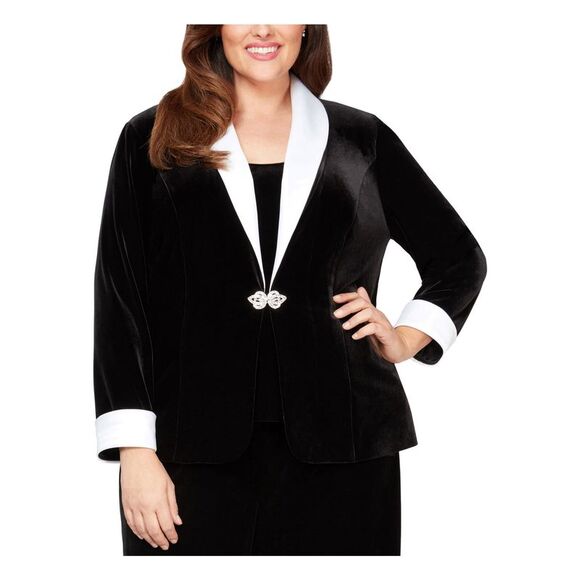 Alex Evenings | Jackets & Coats | Alex Evenings Womens Black Shoulder ...